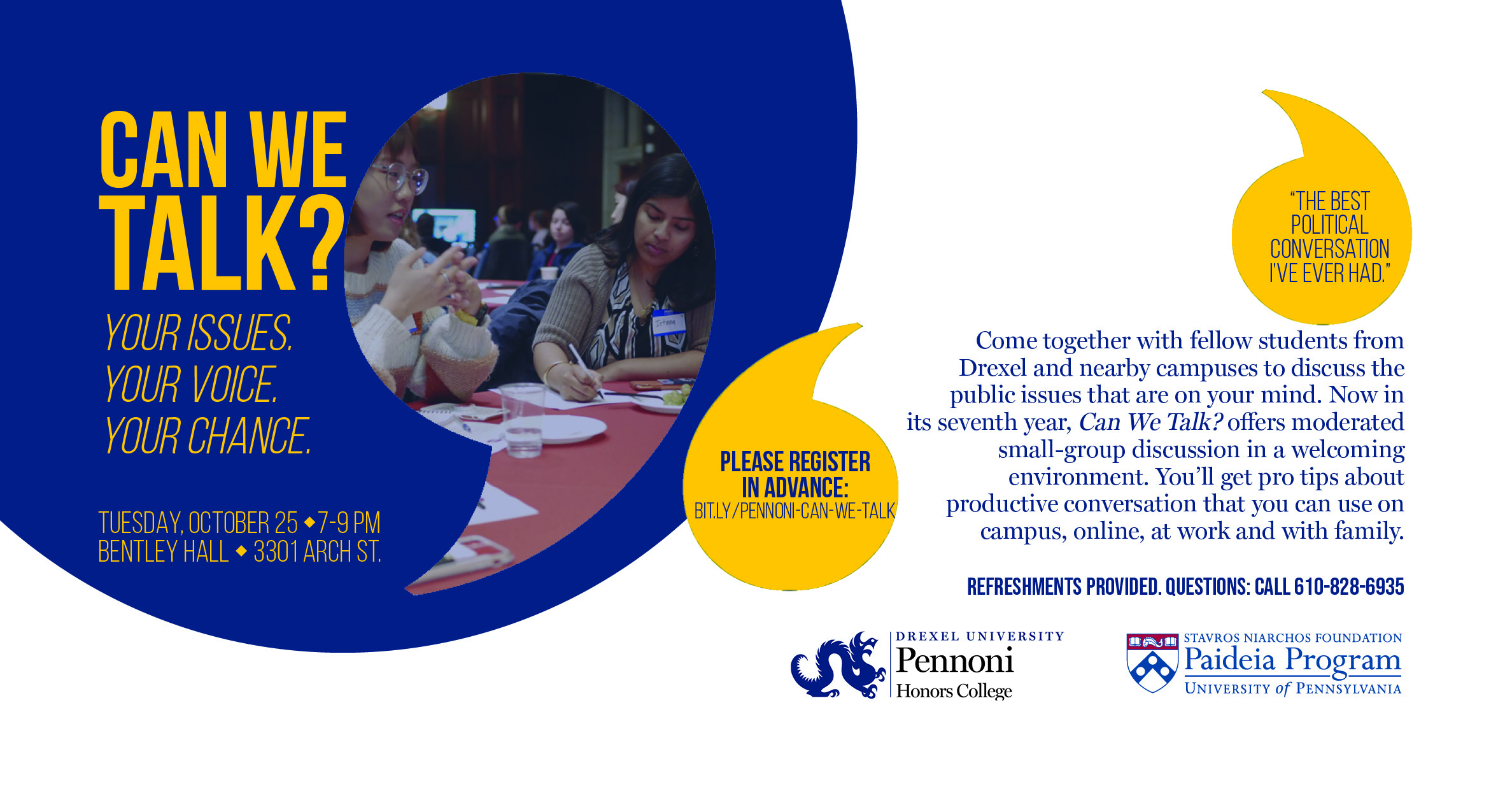 Pennoni Honors College Introduces "Can We Talk?" Events - SNF Paideia ...